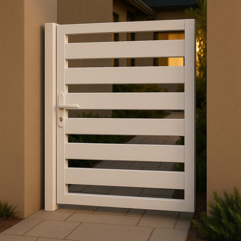 Modern Horizontal Slat Steel Gate | Custom Size, Powder-coated - Etsy