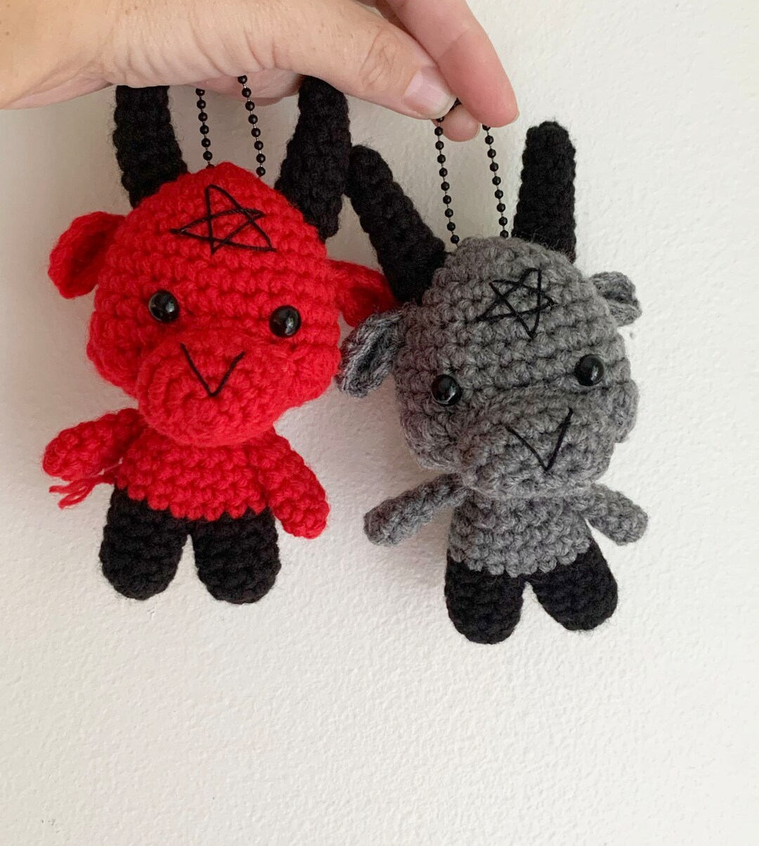 Baphomet Keychain Crochet Baphomet Satanic Goat Crochet Keychain ...