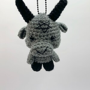 Baphomet Keychain Crochet Baphomet Satanic Goat Crochet Keychain ...