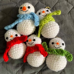 Snowman Keychain Crochet Snowman Snowman Ornament Crochet Ornament - Etsy