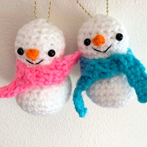 Snowman Keychain Crochet Snowman Snowman Ornament Crochet Ornament - Etsy