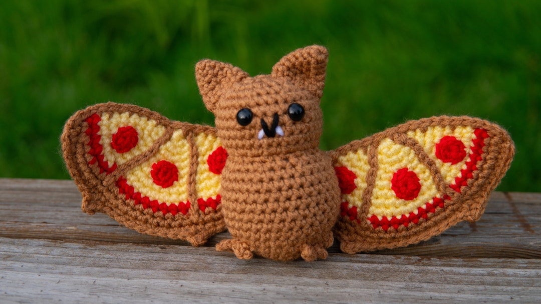 Pizza Bat Plushie Crochet Pizza Bat Pizza Crochet Pizza Bat Plushie - Etsy