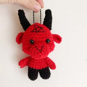 Baphomet Keychain Crochet Baphomet Satanic Goat Crochet Keychain ...