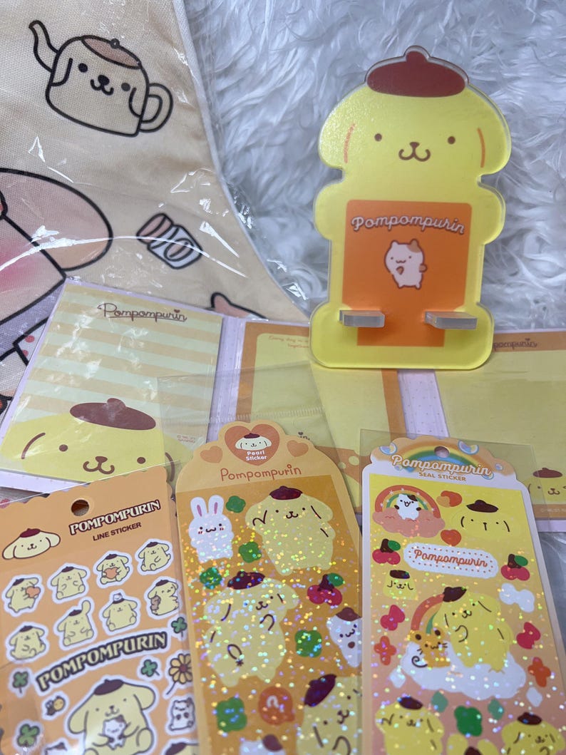 Pompompurin Gift Box | Sanrio Kawaii Stationery Set | Cute Yellow ...