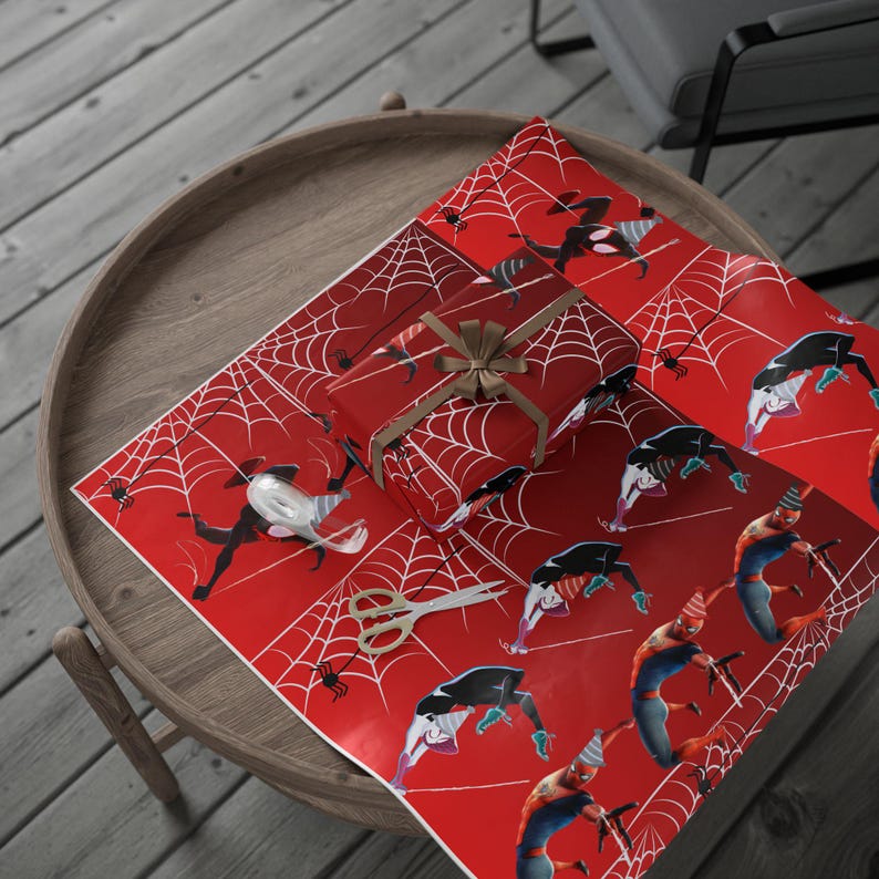Spider-man Wrapping Paper: Superhero Comic Style Gift Wrap - Etsy