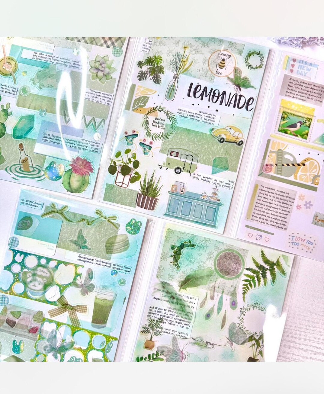 Green Series Decorative Postcards Cards - Room Walls Decoration - Etsy