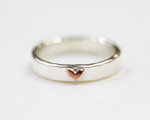 Heart Ring / Stacking Ring / Love Jewelry / Anniversary Gift / | Etsy