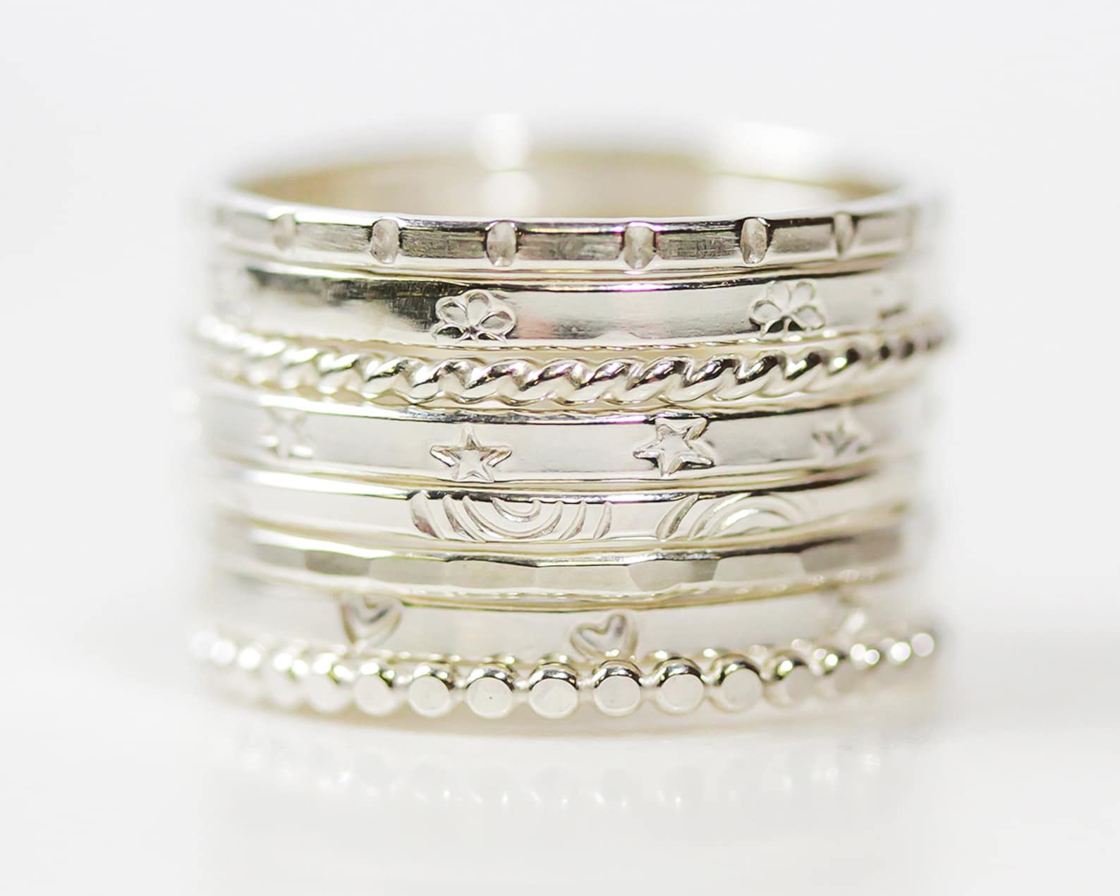 Stacking Rings / Textured Stacking Rings / Gold Rings / - Etsy