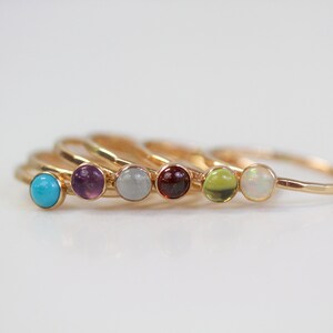 Dainty Birthstone Ring / Birthstone Jewelry / Gift for Mom / Mother's ...