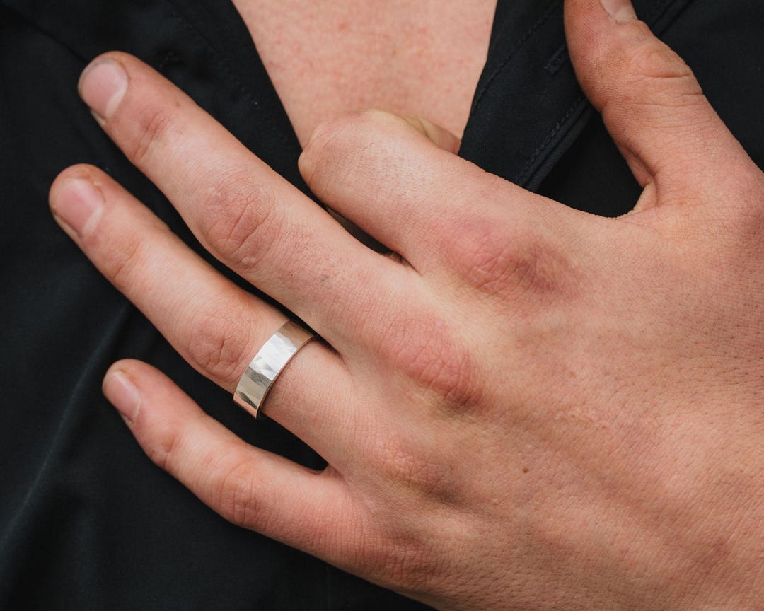 Textured Ring / Hammered Ring / Silver Men's Ring / Gold Men's Ring ...