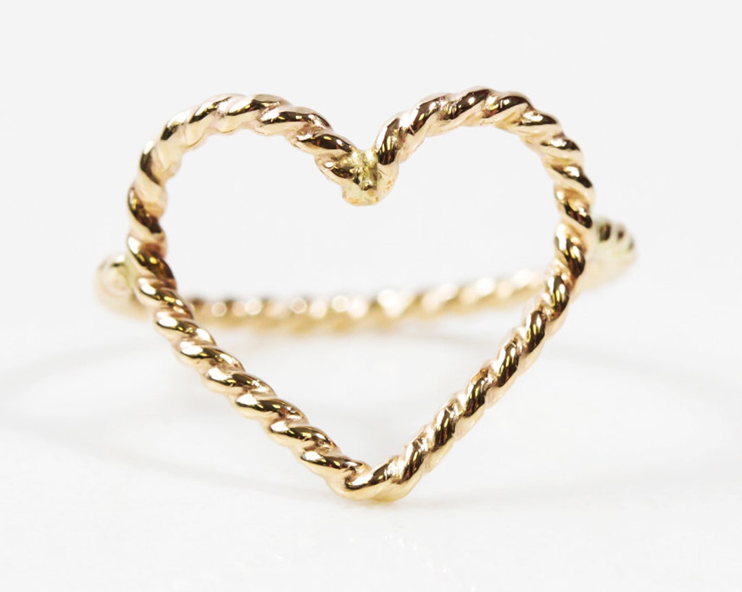 Heart Ring / Simple Ring / Open Heart Ring / Gift for Her / - Etsy