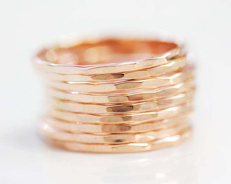 Rose Gold Ring / Stacking Rose Gold / Simple Stacking / - Etsy