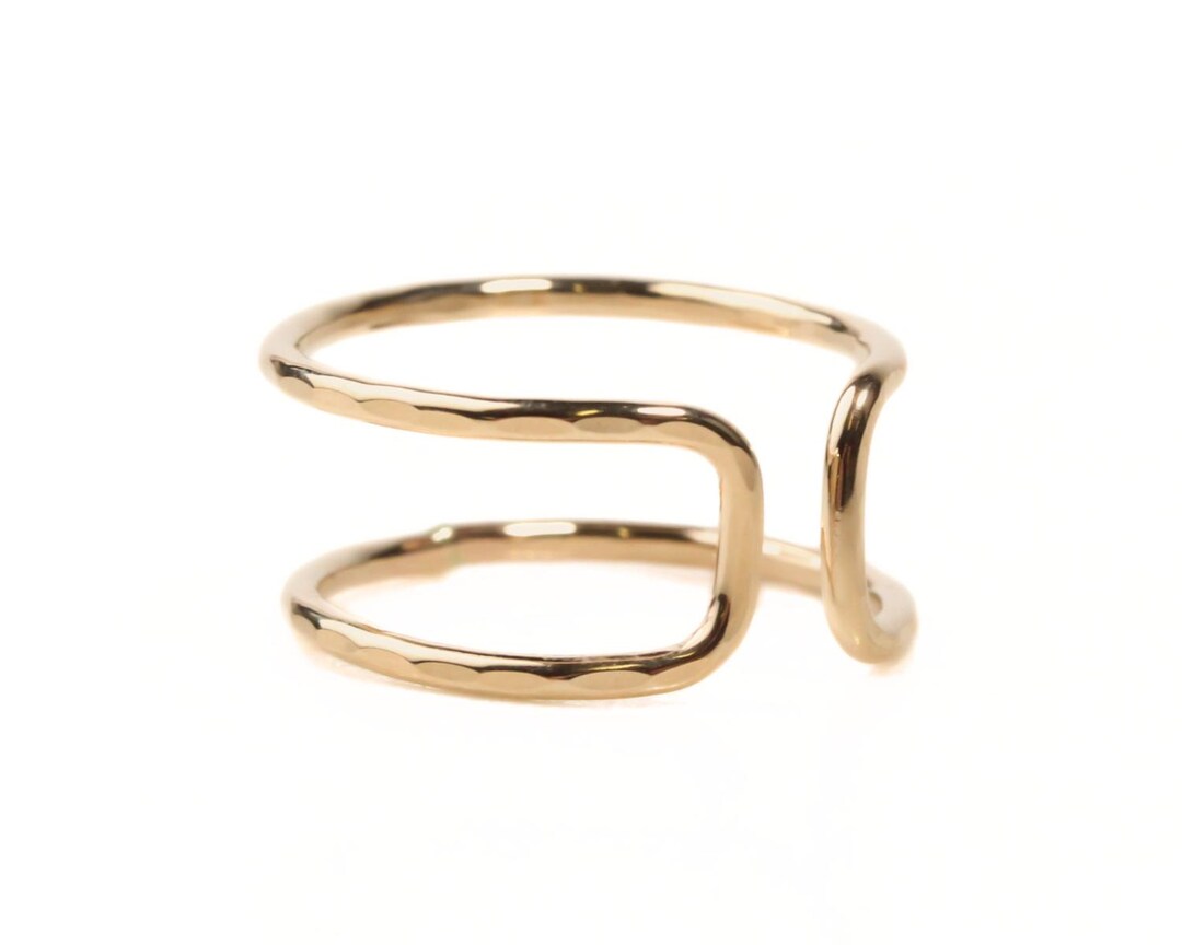 Double Band Ring / Thin Double Band Ring / Minimalist Double Band Ring ...