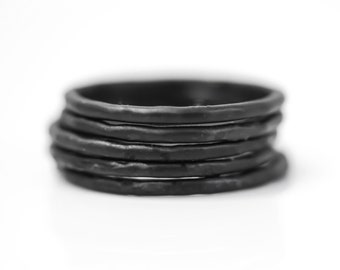 Black Stacking Ring - Etsy