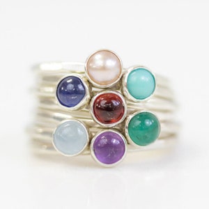 Dainty Birthstone Ring / Birthstone Jewelry / Gift for Mom / Mother's ...
