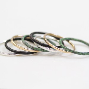 Patina Stacking Rings / Thin Rings / Stackable Rings / Stack / Patina / Silver Stack Ring ...