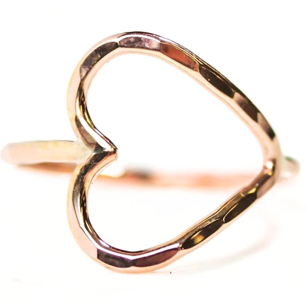 Open Heart Ring - Etsy