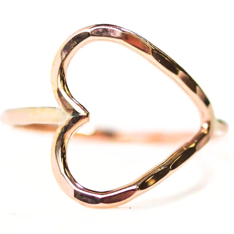 Gold Heart Ring - Etsy