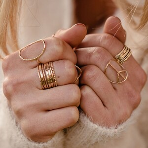 Stacking Rings / Textured Stacking Rings / Gold Rings / - Etsy