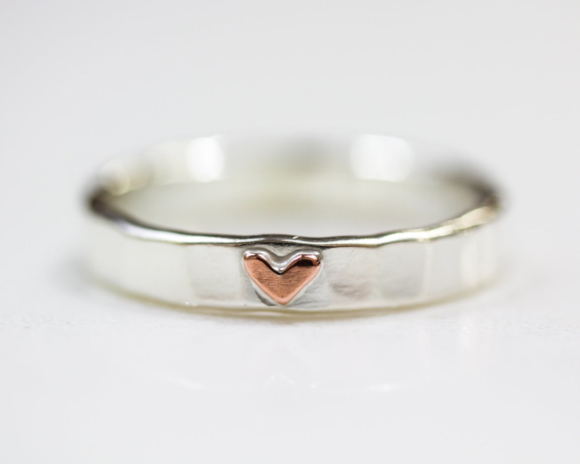 Heart Ring / Stacking Ring / Love Jewelry / Anniversary Gift / - Etsy
