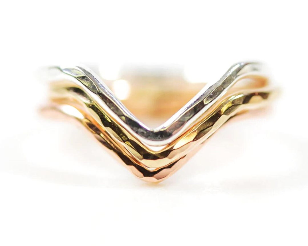 Chevron Ring / V Ring / Stacking V Ring / Chevron / Gold Chevron Ring ...