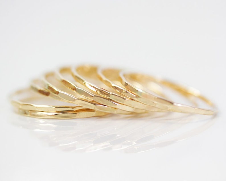Stacking Rings / Stacking Rings Gold / Super Thin 14k Gold | Etsy