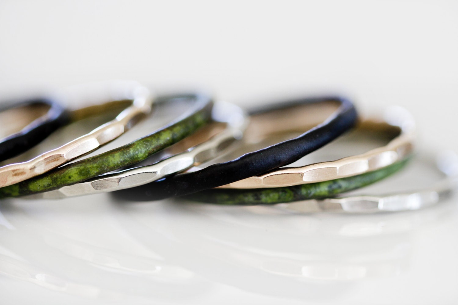 Patina Stacking Rings / Thin Rings / Stackable Rings / Stack / - Etsy.de