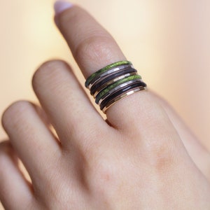 Patina Stacking Rings / Thin Rings / Stackable Rings / Stack / Patina / Silver Stack Ring ...