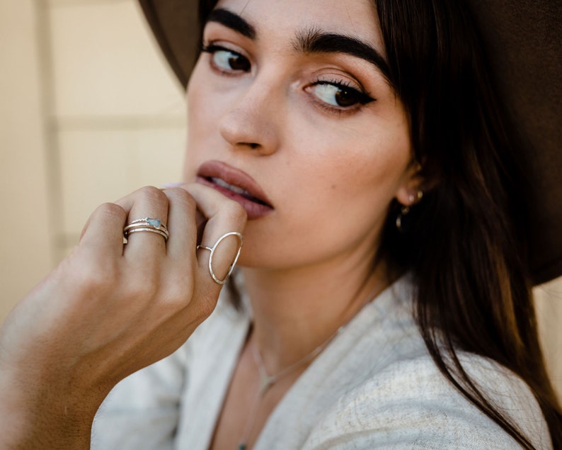 Large Open Circle Oval Ring / Oversized Oval Ring / Gift for Her ...