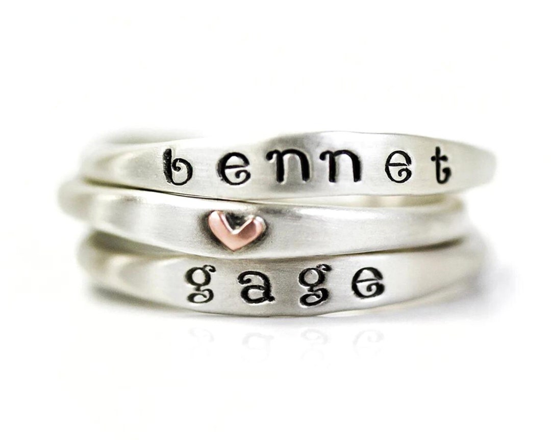 Personalized Ring / Personalized Gift / Gift for Mom / Kids Name Ring ...