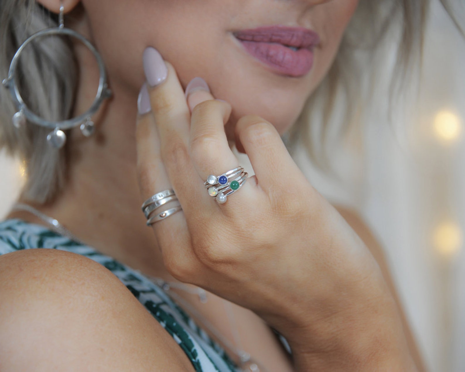 Dainty Birthstone Ring / Birthstone Jewelry / Gift For Mom / | Etsy