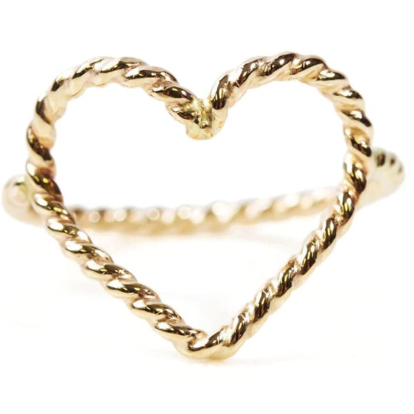Open Heart Ring - Etsy