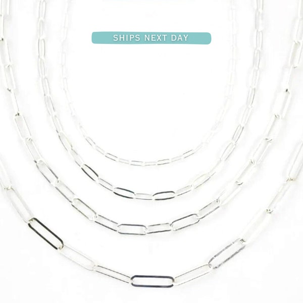 Silver Paperclip Necklace - Etsy