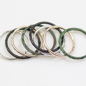 Patina Stacking Rings / Thin Rings / Stackable Rings / Stack / Patina / Silver Stack Ring ...