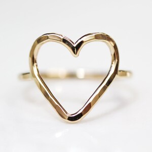 Valentines Gift for Her / Heart Ring / Simple Rings / Open Heart Ring ...
