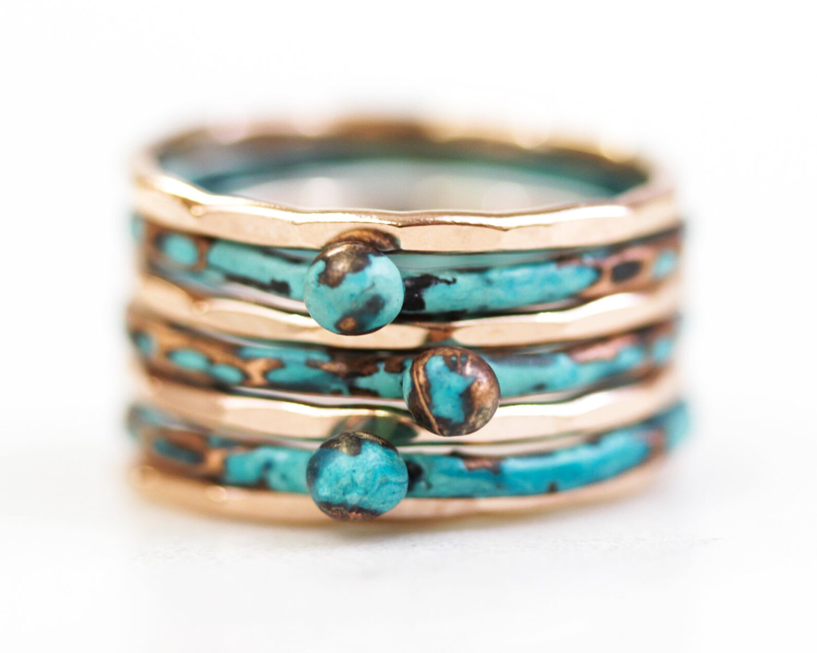 Stacking Rings / Stackable Rings / Mint Stacking Ring / Rose - Etsy UK