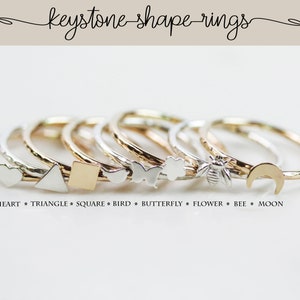 Keystone Shape Rings / Shape Rings / Simple Rings / Summer Jewelry ...