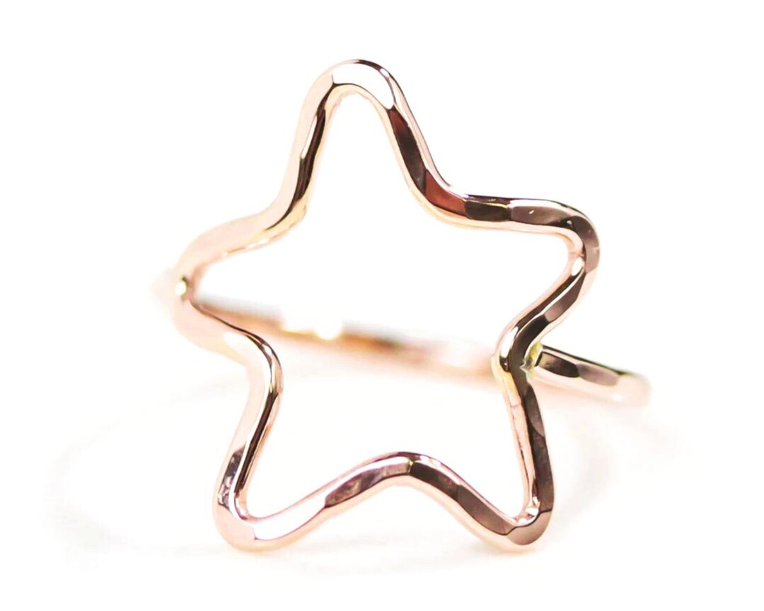 Stellar Ring / Star Ring / Open Star Ring / Gold or Rose or Silver ...