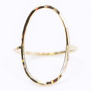 Large Open Circle Oval Ring / Oversized Oval Ring / Gift for Her ...