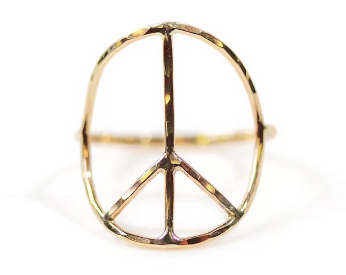Peace Sign Ring in Sterling Silver - Etsy