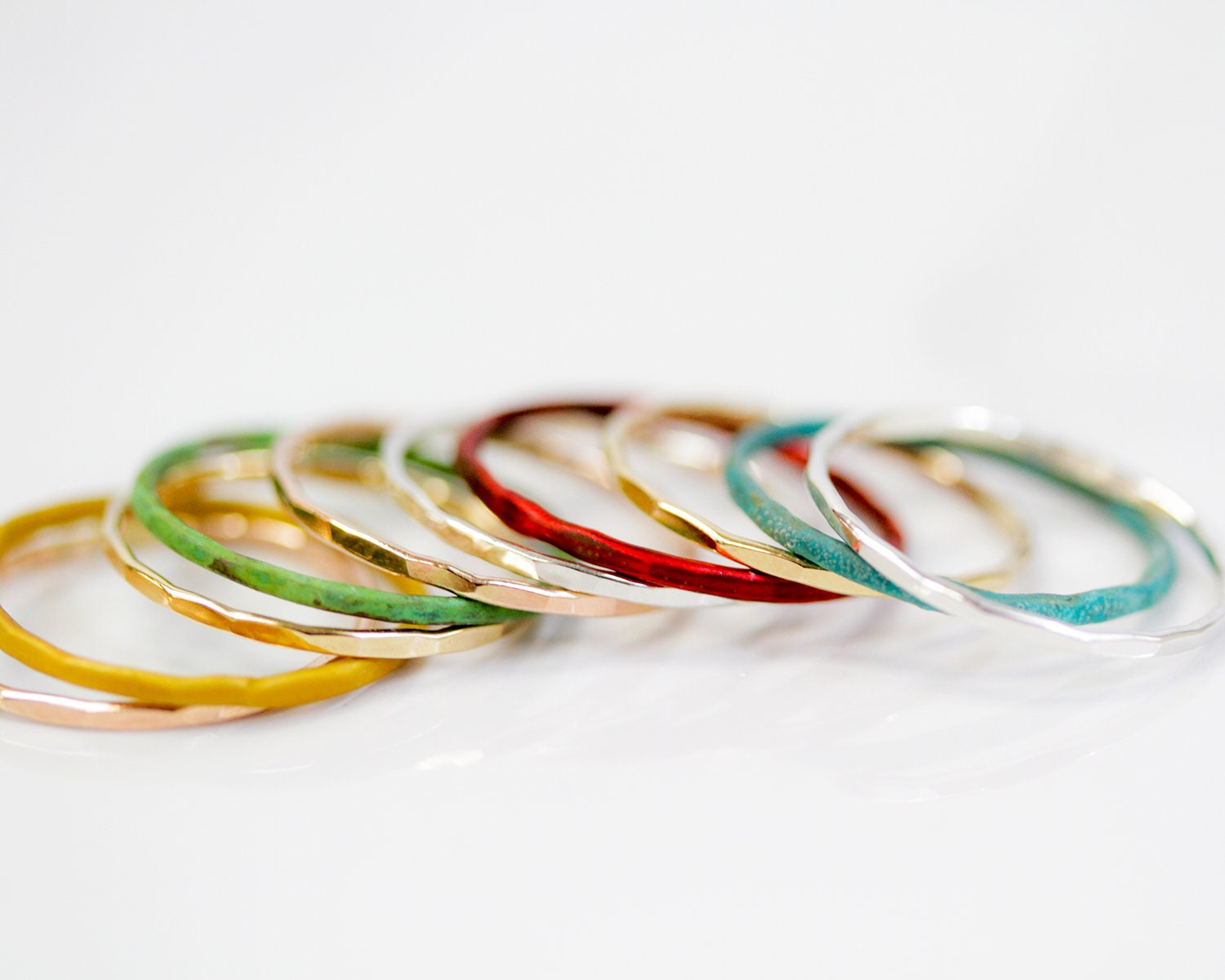 Stacking Rings / Thin Stacking Rings / Patina Stackable Rings | Etsy UK