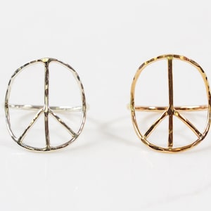 Peace Ring / Peace Sign Ring / Open Shape Ring / Handmade Jewelry ...