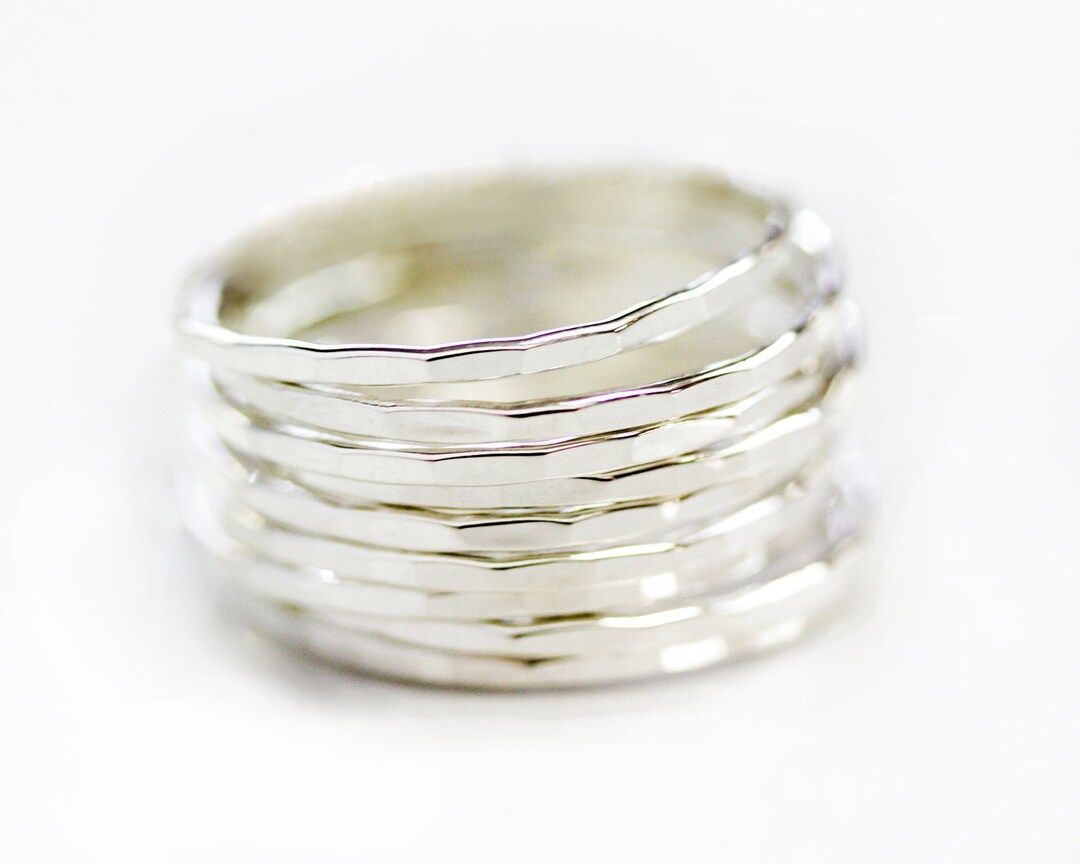 Stacking Rings / Sterling Silver Stacking Rings / Thin Silver - Etsy