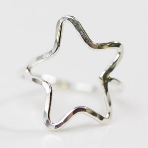 Stellar Ring / Star Ring / Open Star Ring / Gold or Rose or Silver ...