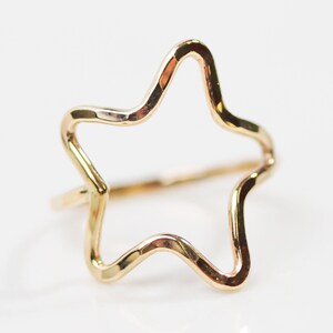 Stellar Ring / Star Ring / Open Star Ring / Gold or Rose or Silver ...