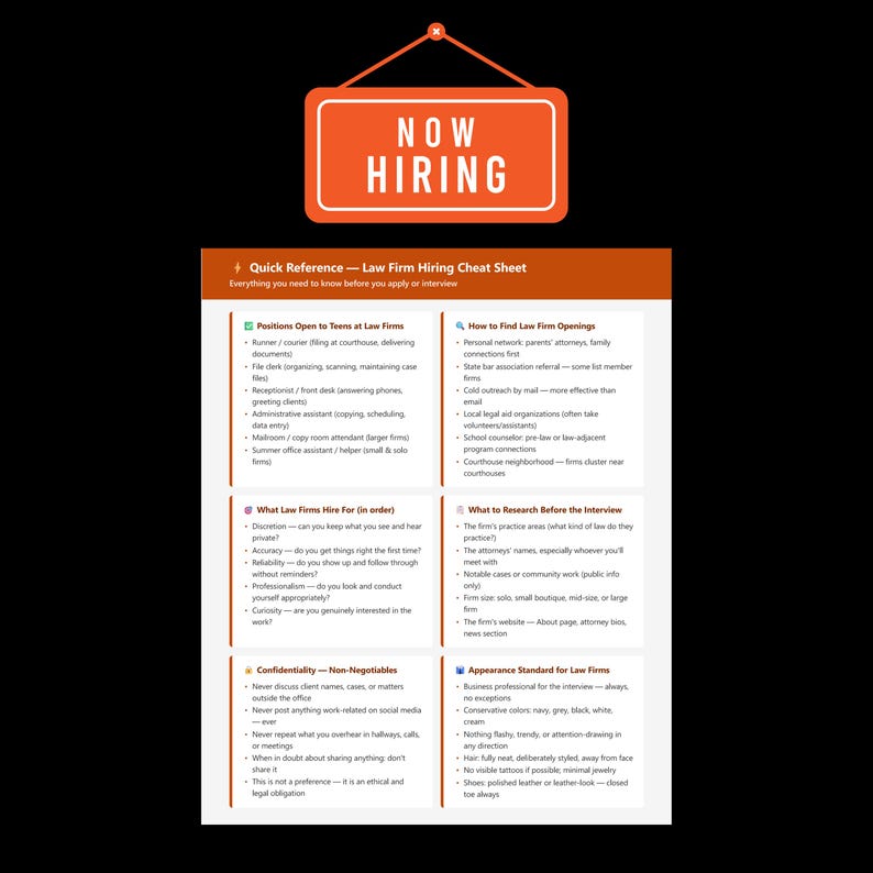 How to Get a Job at a Law Firm as a Teen — Applications, Interviews ...