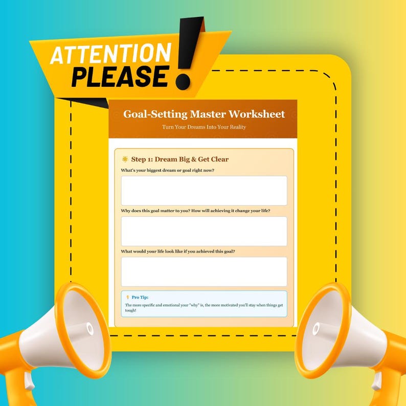 Goal Setting Worksheet for Teens | SMART Goals Planner | Achievement ...