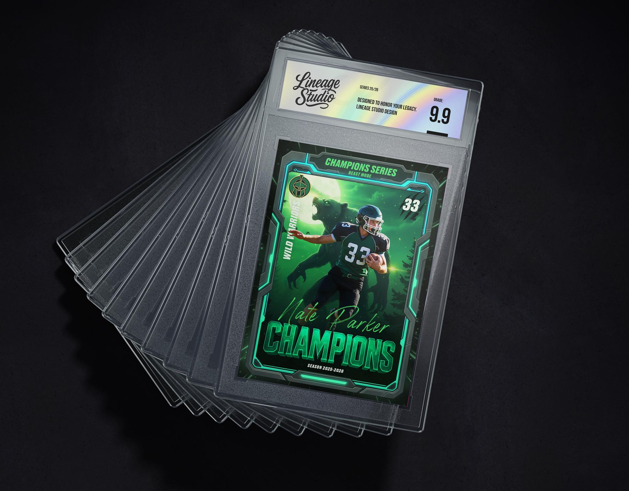 Custom Football Trading Card Photoshop Template: Editable Sports Card ...
