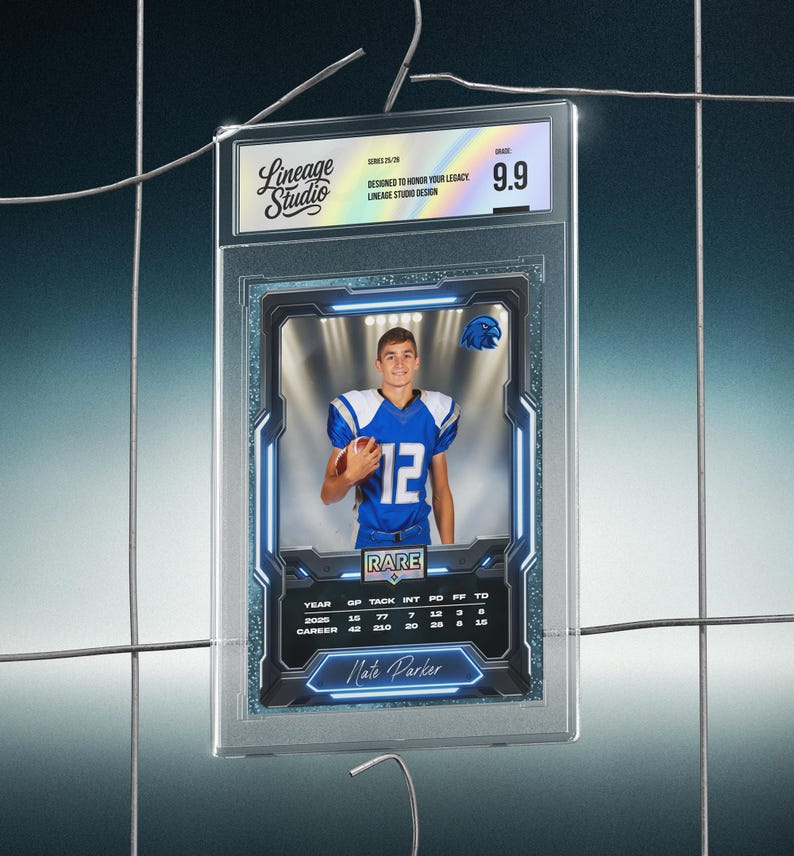 Custom Football Trading Card Template: Editable Sports Card Design (PSD ...