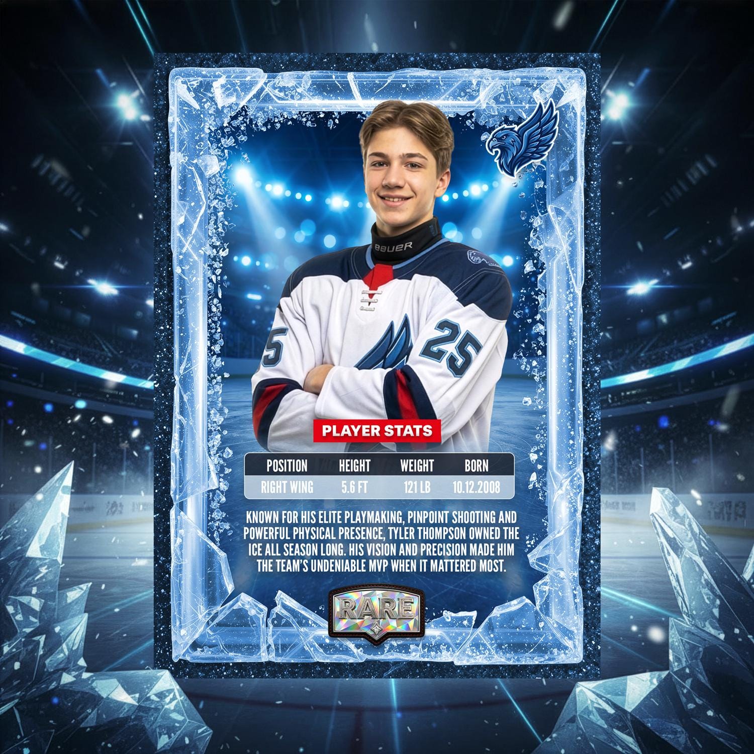 Editable Hockey Trading Card Template: Sports Card 2.5x3.5" and 5x7 ...
